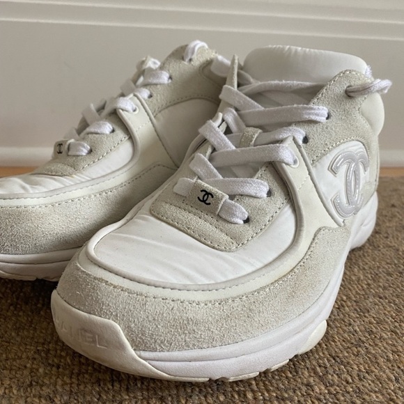 CHANEL | Shoes | Chanel Reflective White Sneakers | Poshmark